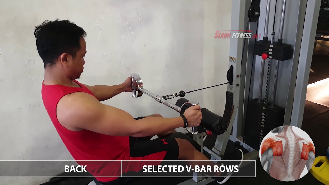 Back Rear back Selected v bar rows - YouTube