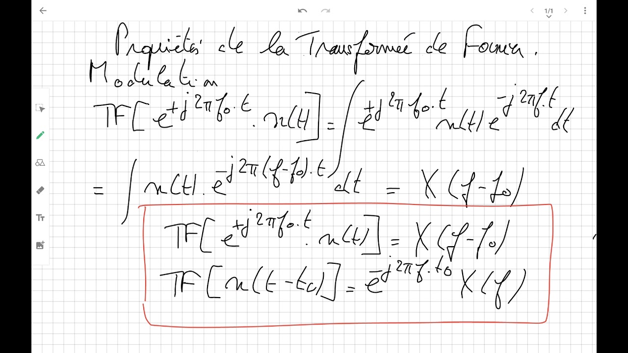 Transformée de Fourier 2 / Propriétés de la Transformée de Fourier ...