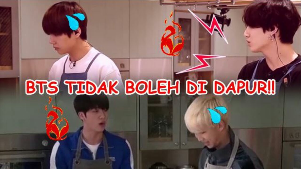 BANYAK KEKACAUAN YANG TERJADI SAAT BTS MEMASAK DI DAPUR!HAHA - YouTube