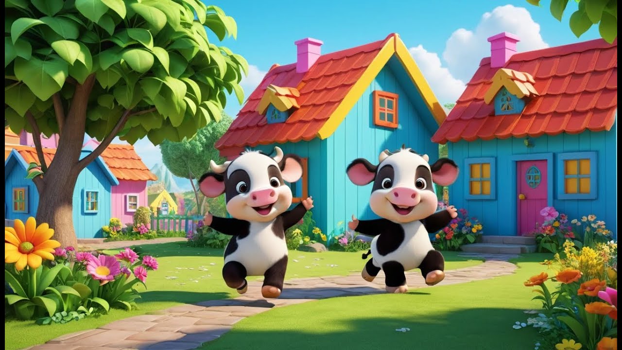 Baby Moo Moo Dancing | Cute Cow Dance Song for Toddlers | Fun Farm ...