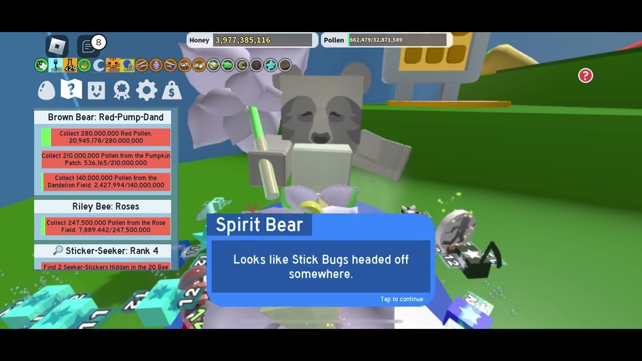 Completing my 25th Spirit bear quest ( Bee Swarm Simulator ) ROBLOX ...