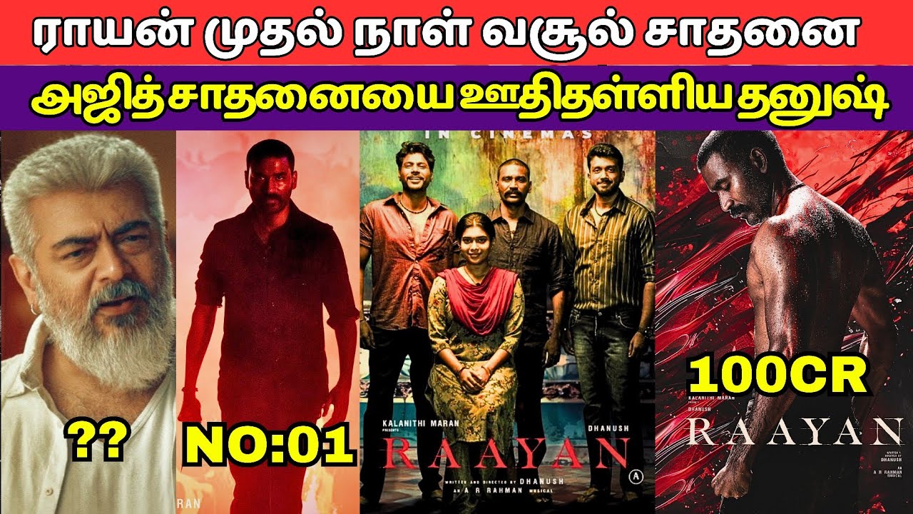 Raayan Movie Day 1 Box Office Collection Tamil, Dhanush, Raayan Movie ...