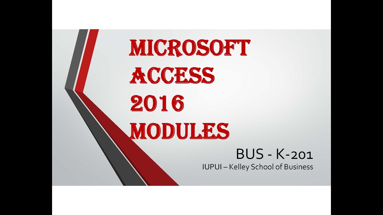 Access 2016 Module 2 Part 1-Create Table in Design View-1080p - YouTube