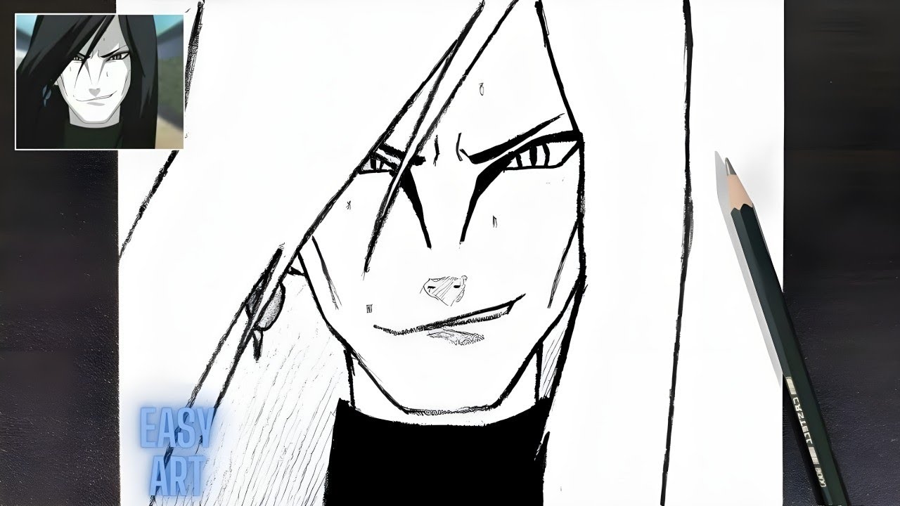 DRAWING || How to draw OROCHIMARU step by step || EASY drawing for ...