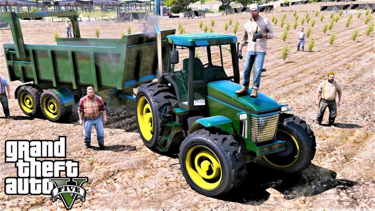 GTA 5 REAL LIFE MOD #82 Working Farming Simulator - Buying A Farm For ...