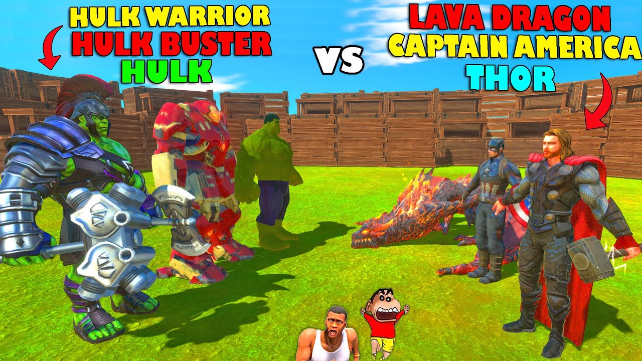 FINAL BATTLE 🔥 THOR, CAPTAIN AMERICA and LAVA DRAGON vs HULK, HULK ...