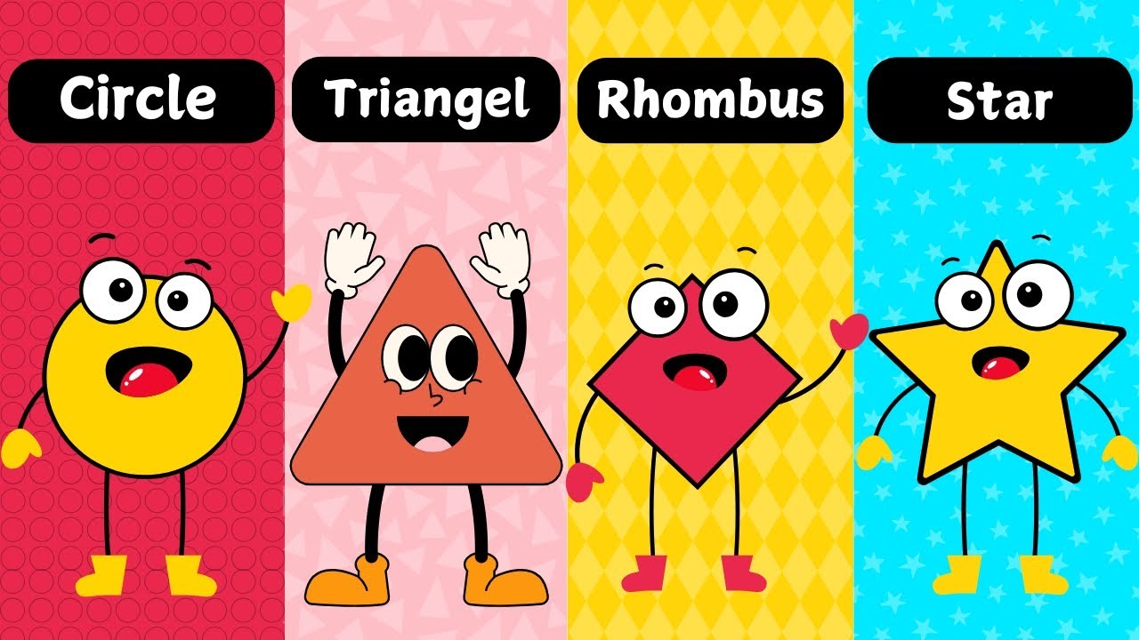 Let's Learn about Shapes Names with Objects / Circle, Triangle, Rhombus ...