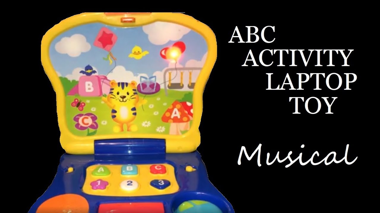 Musical Flashing ABC Activity Children's Cat Play Laptop Toy - YouTube