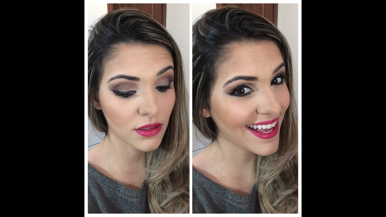 passo a passo: maquiagem clássica esfumada marrom e preta - YouTube