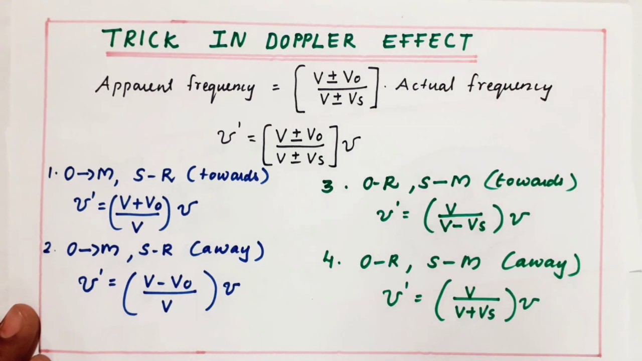 DOPPLER EFFECT | TRICK IN DOPPLER EFFECT | WAVES | CLASS XI PHYSICS | BOARDS, JEE, NEET - YouTube