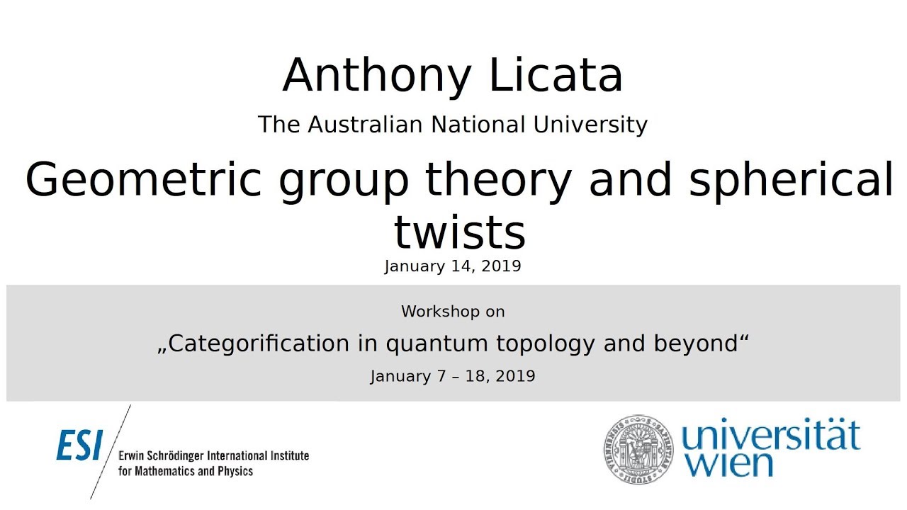 Anthony Licata - Geometric group theory and spherical twists - YouTube