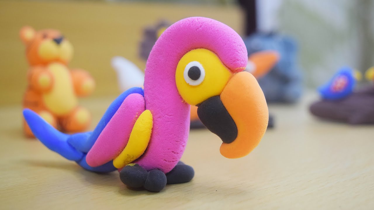 How to make colourful Parrot step by step | Clay Tutorial | Cold ...