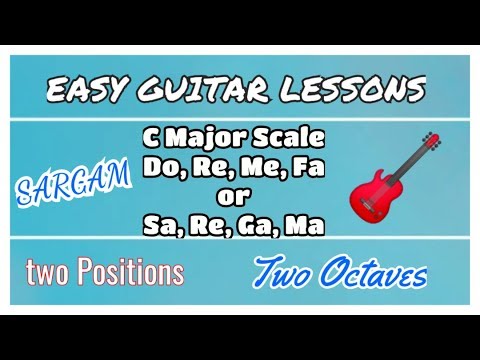 C Major Scale|| Sa Re Ga Ma || Do Re Me Fa || Easy Guitar lesson - YouTube