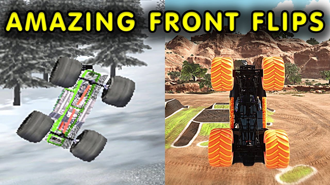 GRAVE DIGGER Front Flip Complation from Monster Jam Games - YouTube