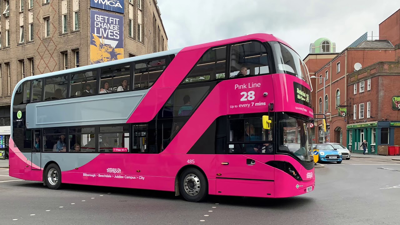 Nottingham city transport pink 28 - YouTube