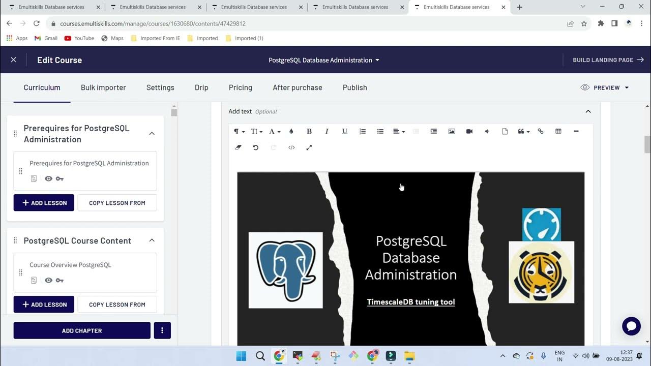 Tuning Of Postgresql With Timescaledbs Extension Youtube
