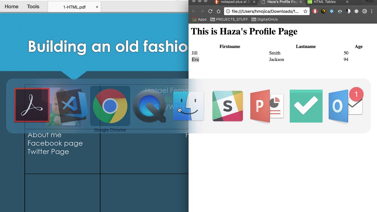 Progra Web - 1 HTML 4 ProfilePage MainTable - YouTube
