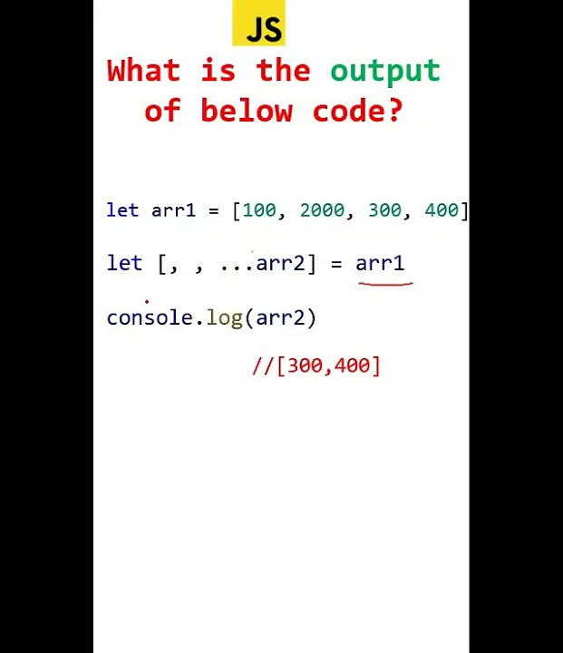 Array Destructuring In Javascript Spread Operatoor Javascript Interview Questions