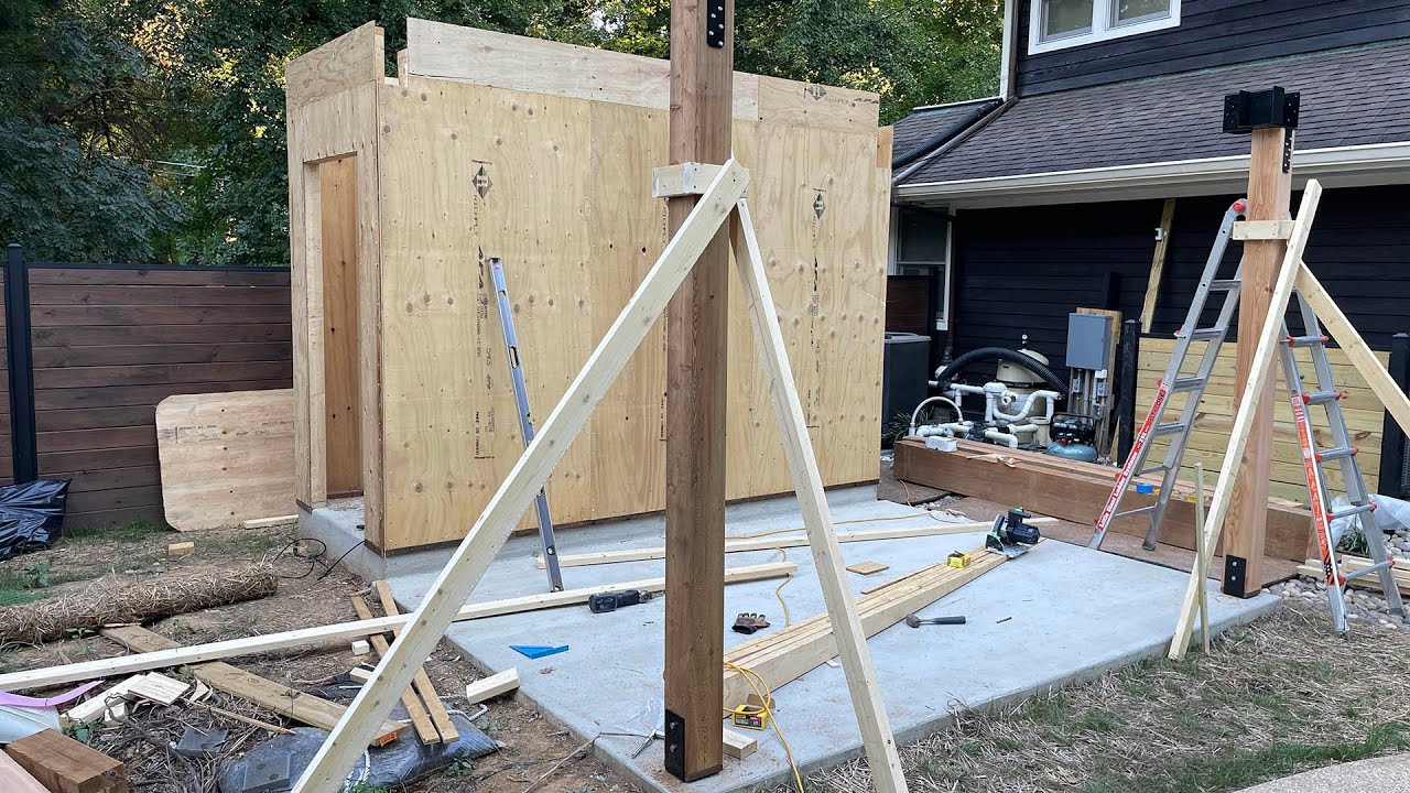 Summerwood Sanara Pool Pavilion || Post Install with Concrete Brackets ...