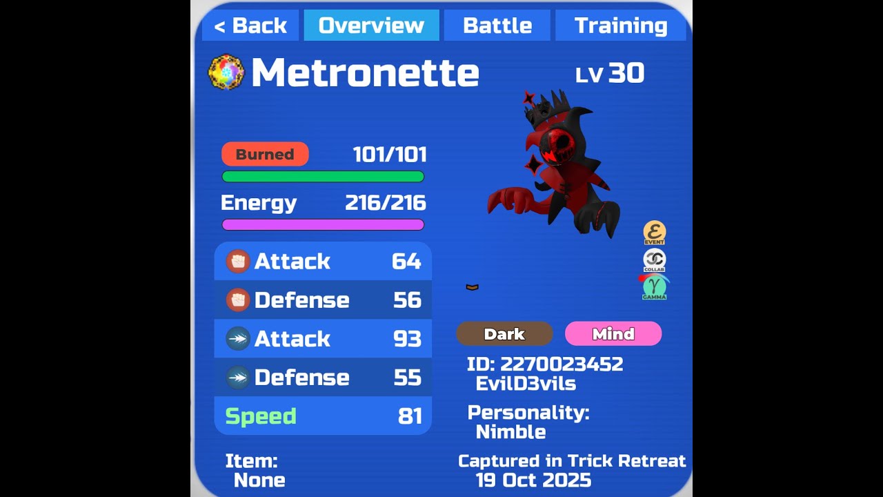 I found a GAMMA NOLI METRONETTE in Loomian Legacy Roblox - YouTube