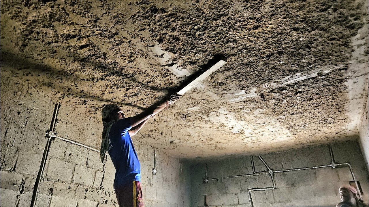 Ceiling Plastering Techniques_HollowBlock House Roof Ceiling Fast and ...