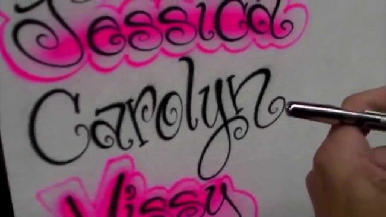 Big AirBrush Designs lettering - YouTube