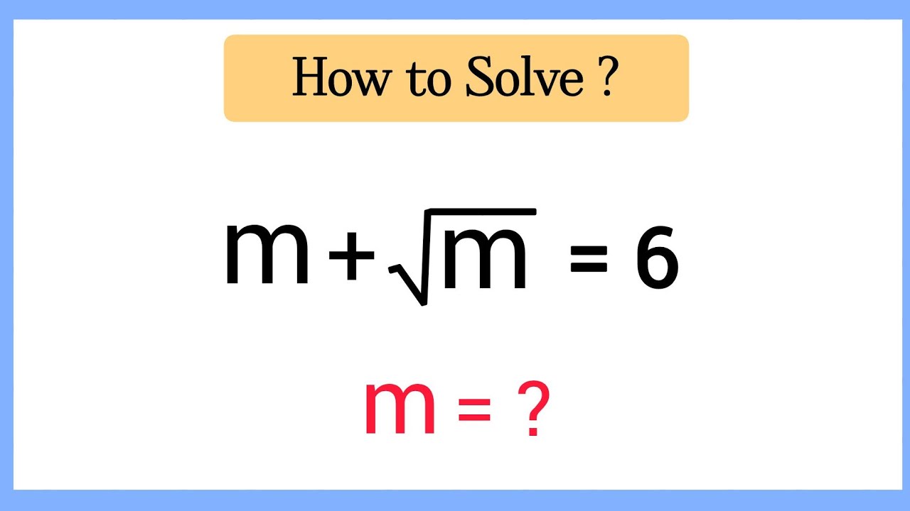 A Very Nice Maths Olympiad Question | Find the value of m? - YouTube