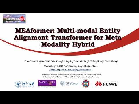 [ACM MM2023] MEAformer: Multi-modal Entity Alignment Transformer for Meta Modality Hybrid - YouTube
