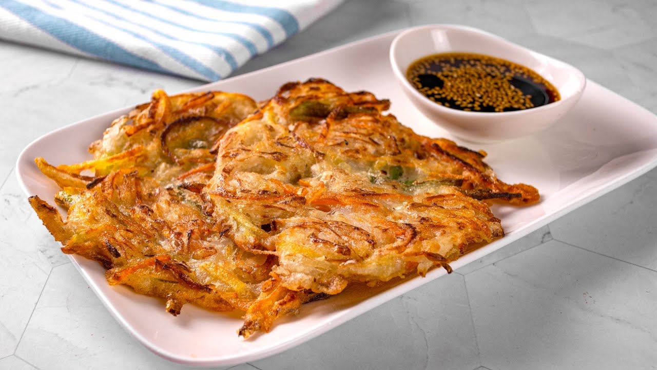 Yachaejeon Easy Recipe - Korean Vegetable Pancakes - Vegan - YouTube