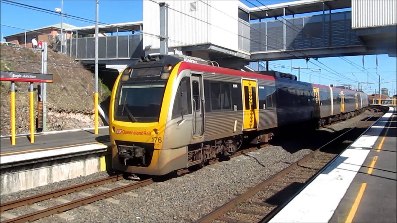 HD Queensland Rail Eagle Junction 2 Services - YouTube
