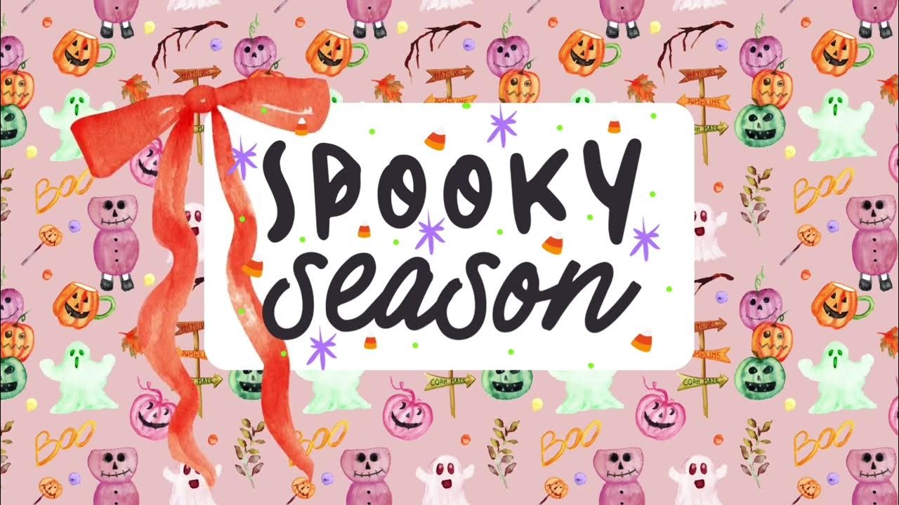 Cute Watercolor Halloween Screensaver | Pink Spooky Season Background ...