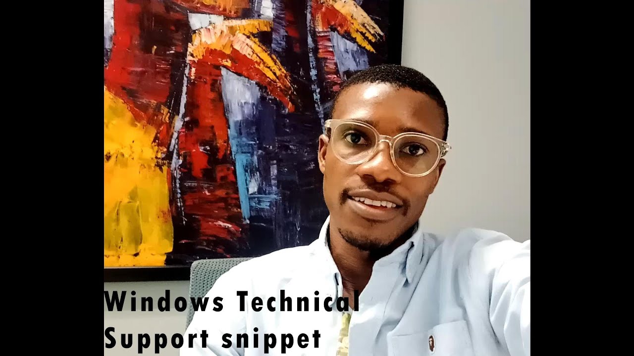 A snippet of a Windows Technical Support Engineer - YouTube