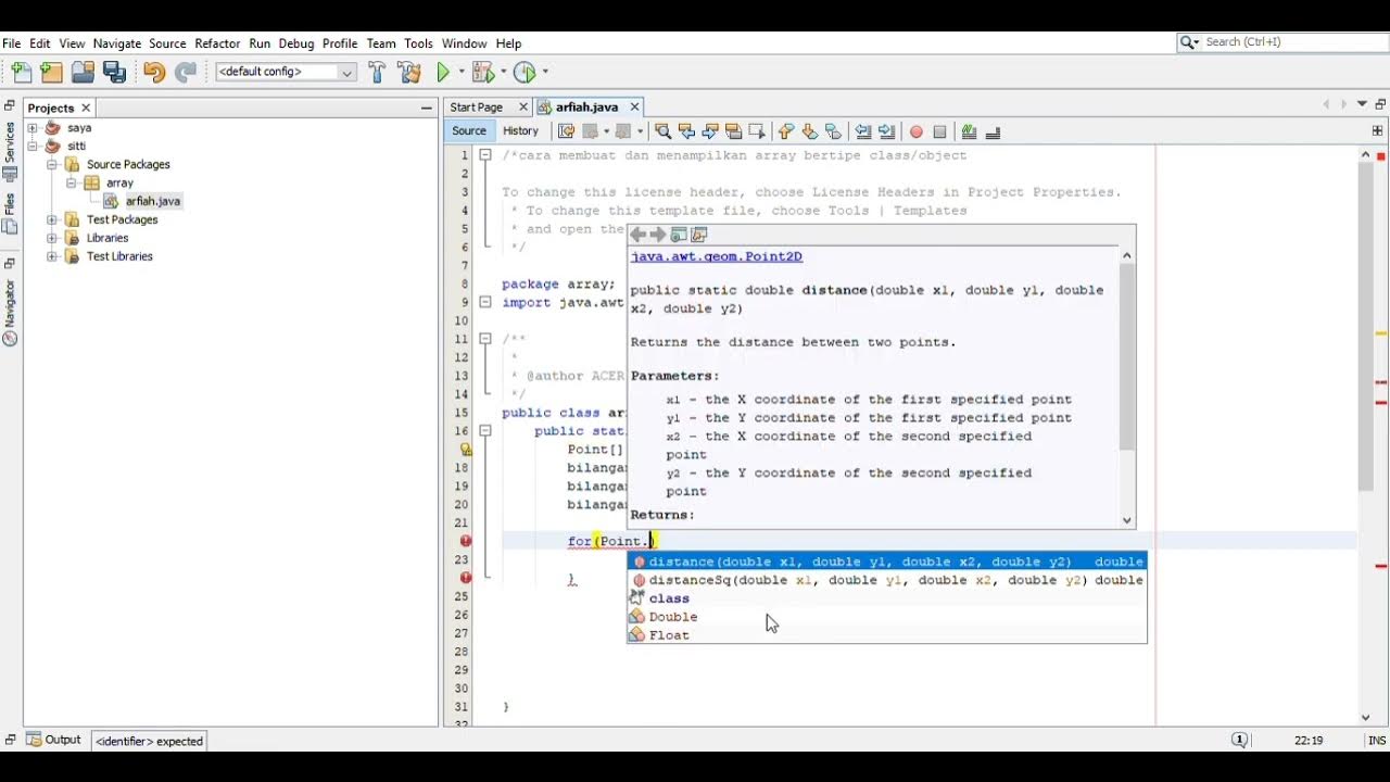 c. Membuat dan menampilkan elemen array bertipe class/object - YouTube