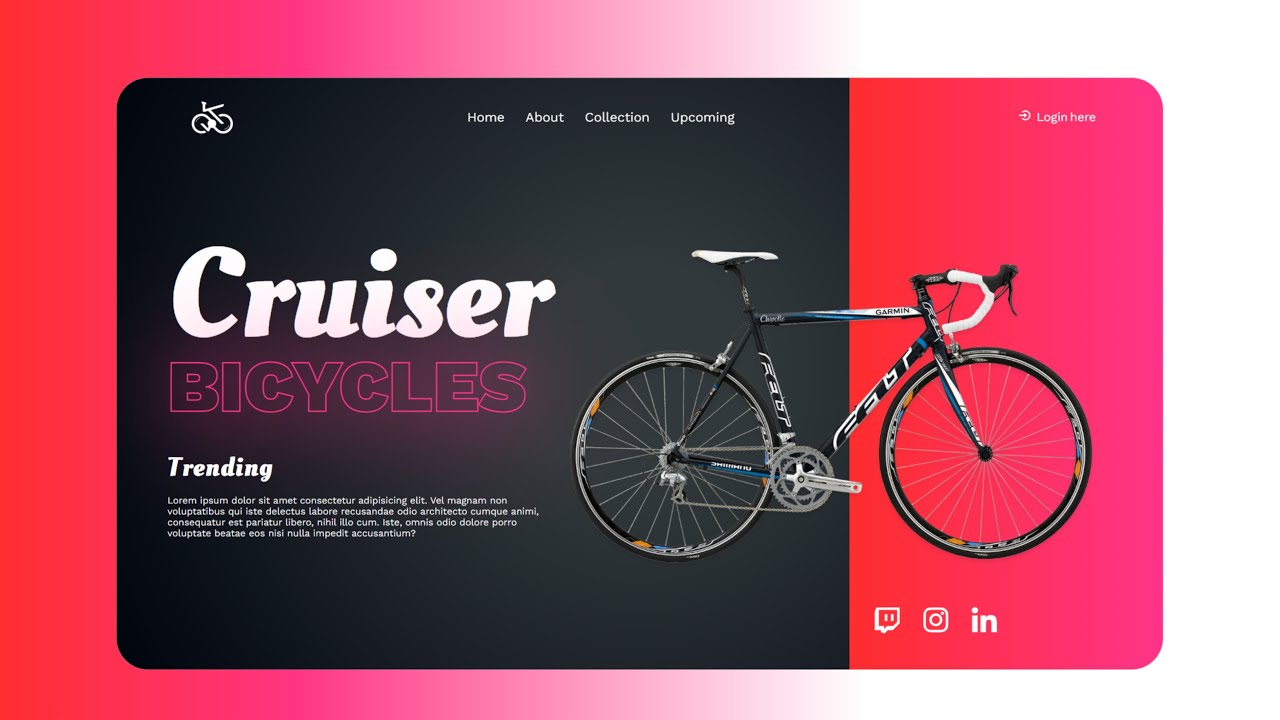 Bicycles Website with Auto Slider using HTML & CSS | How to Make an Animated Website - YouTube