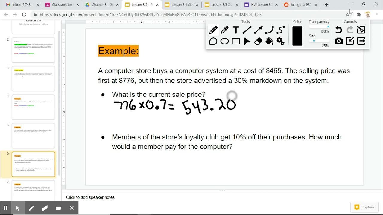 Lesson 3.5 Solve Markup and Markdown Problems - YouTube