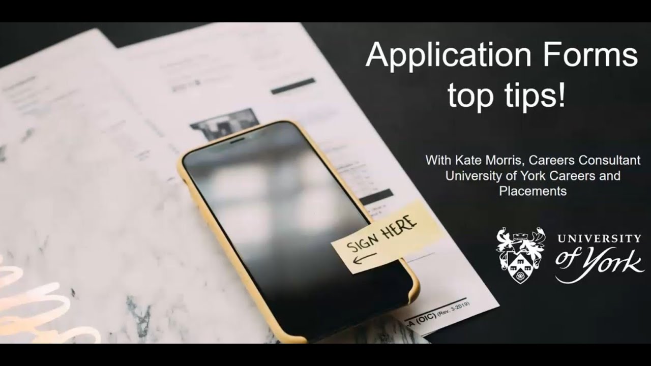 Application Forms: top tips! - YouTube