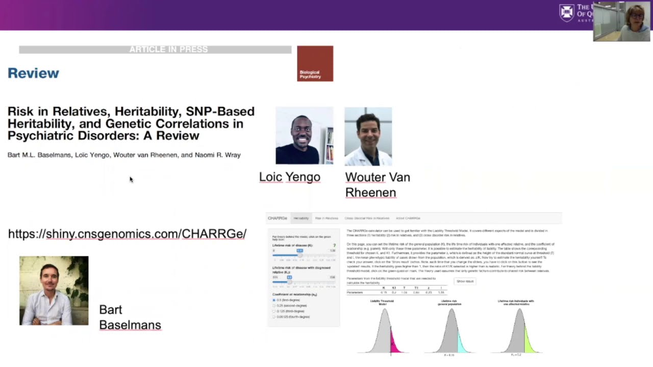 PGC: Heritability and Risk - Naomi Wray - YouTube