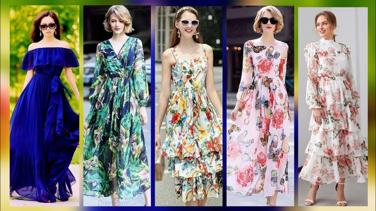 Top Designs of Frocks/Floral Shafoon Frocks for Women and Girls - YouTube