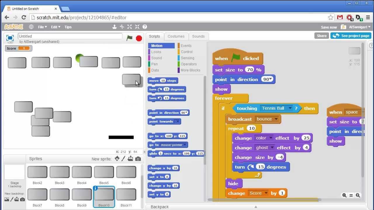 Block Breaker - Invent with Scratch 2.0 Screencast - YouTube