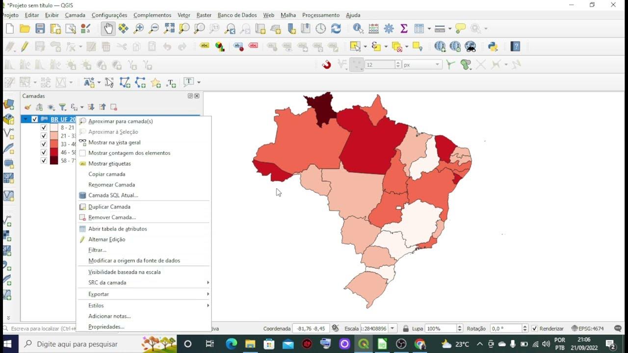 COMO FAZER MAPA NO QGIS - MAPA GRADUADO - YouTube