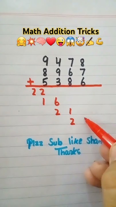 Math Addition Tricks🤗😜 #trending #maths #mathstricks #additiontricks #education #tricks # ...