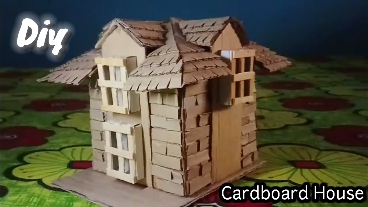 Mini Cardboard House | DIY | How to make Cardboard house | School ...