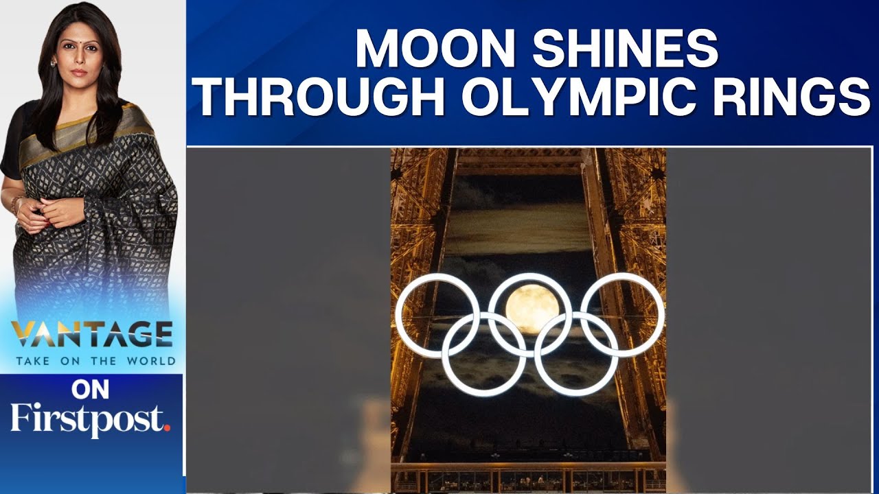 Paris 2024: Moon Passes Through Olympic Rings on Eiffel Tower | Vantage ...