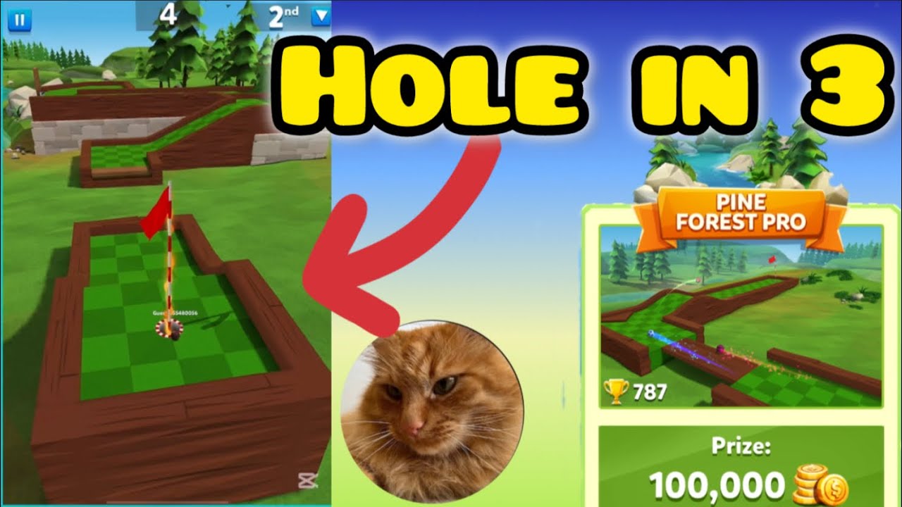 Got this hole in 3 on pine forest | golf battle - YouTube