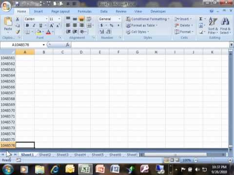 Excel moving around spreadsheet - YouTube