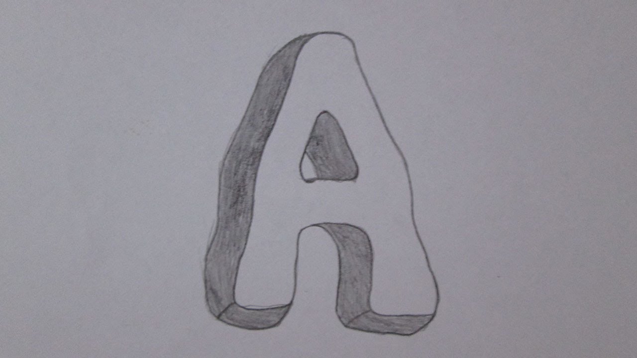 Cómo dibujar la letra A en 3D - YouTube