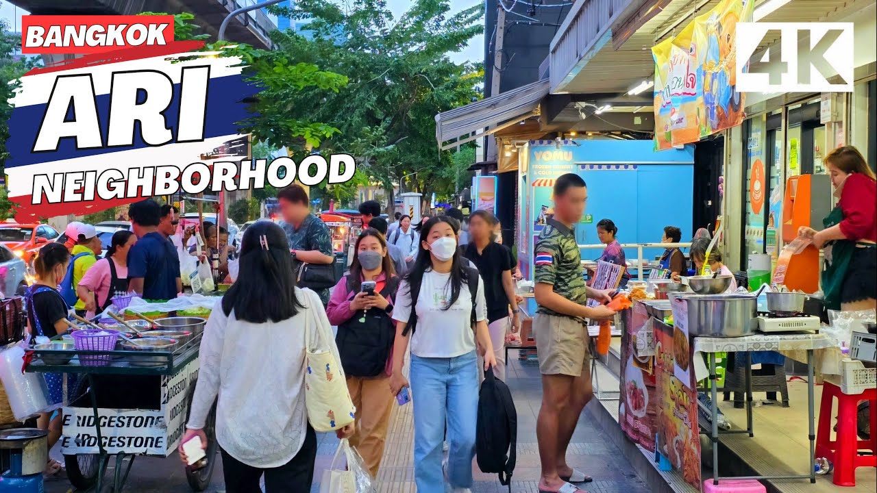 [4K] Ari Neighborhood in Bangkok 🇹🇭 Walking Tour (ASMR - Binaural City ...