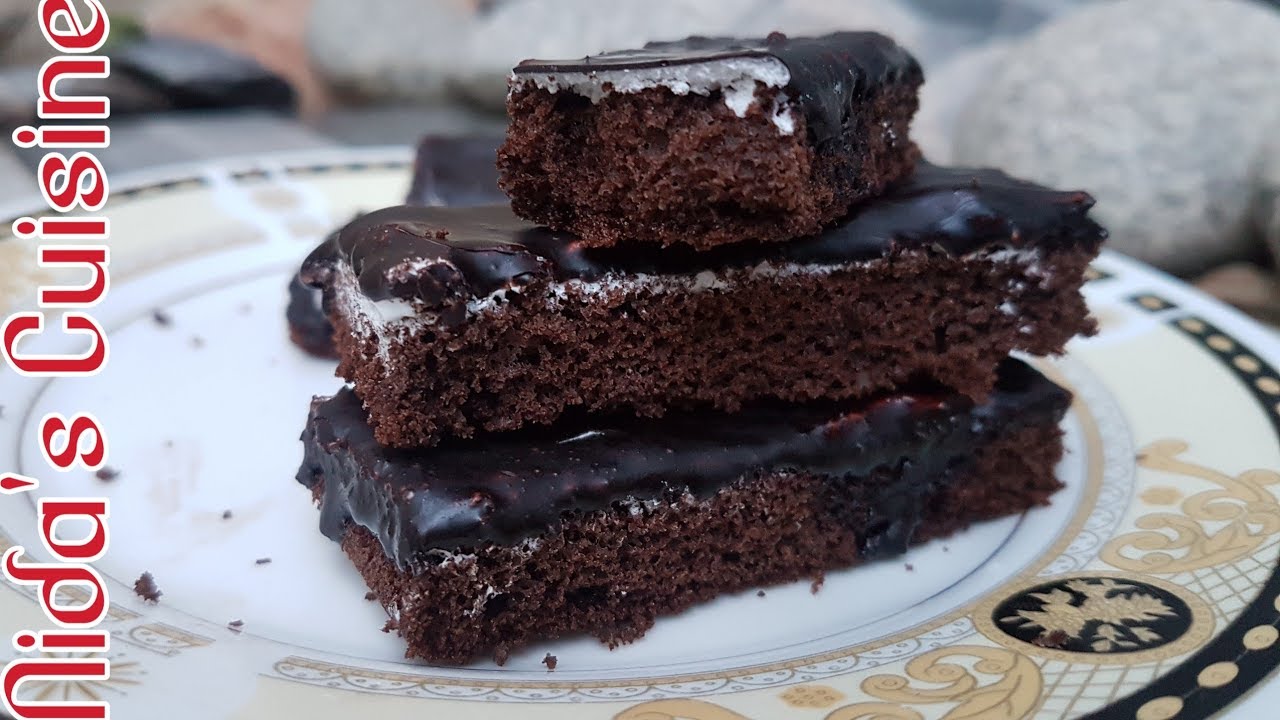 Chocolate Cake Bars - Chocolate Coated Chocolate Cake - Nida's Cuisine ...