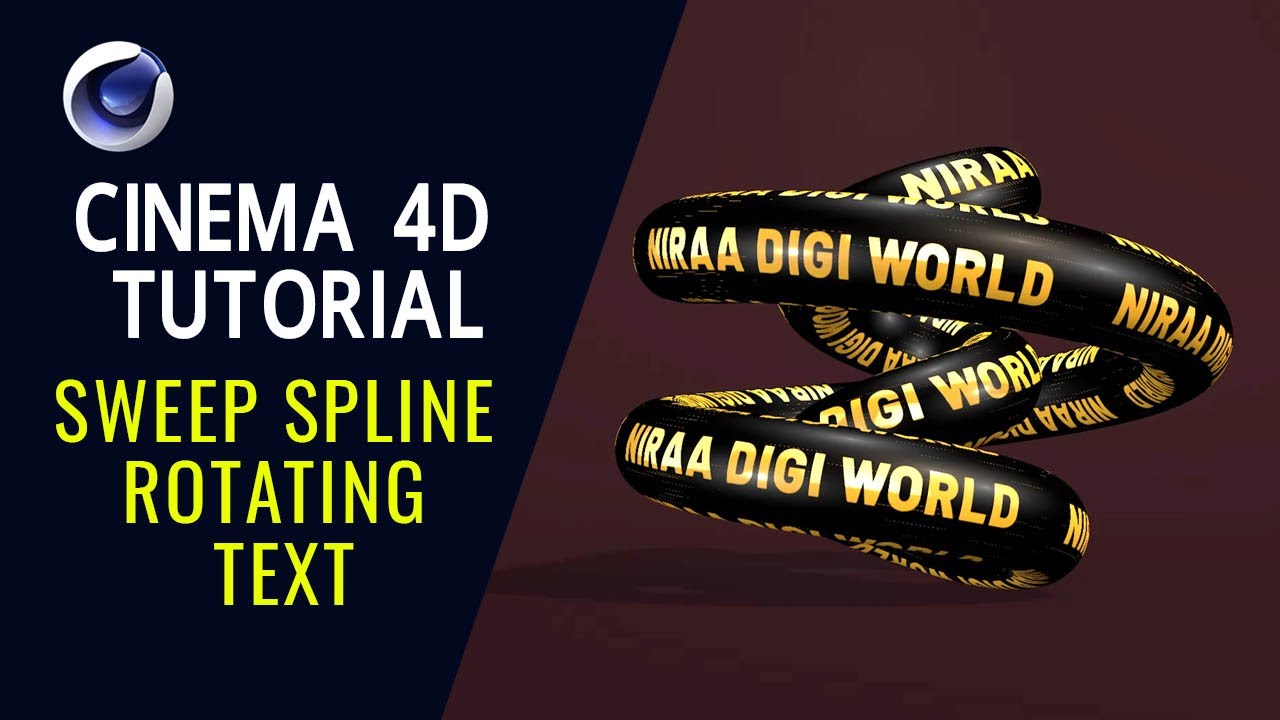 Sweep Spline Rotating Text - Cinema 4D Tutorial - YouTube