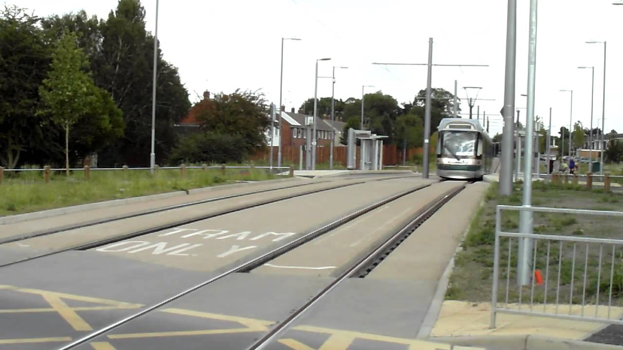 Nottingham Tram Line Extension, Inham Road, Chilwell - YouTube